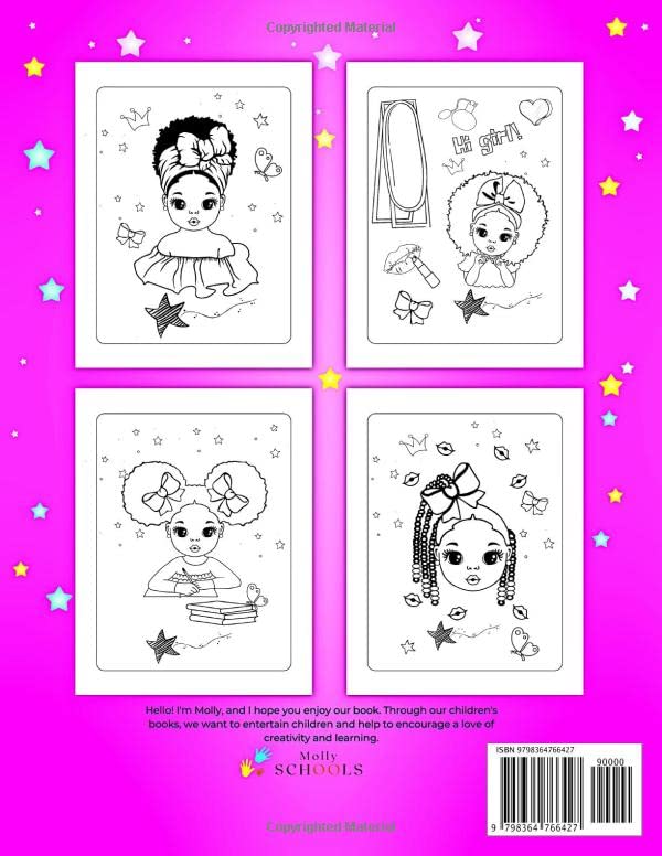 Black Girl Coloring Book: For African American Girls Ages 4-8 | Coloring Pages For Brown And Black Girls With Curly And Natural Hair In Fun, Style, Beauty And Fashion!