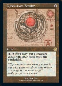 magic: the gathering - quicksilver amulet (108) - schematic - the brothers' war retro artifacts