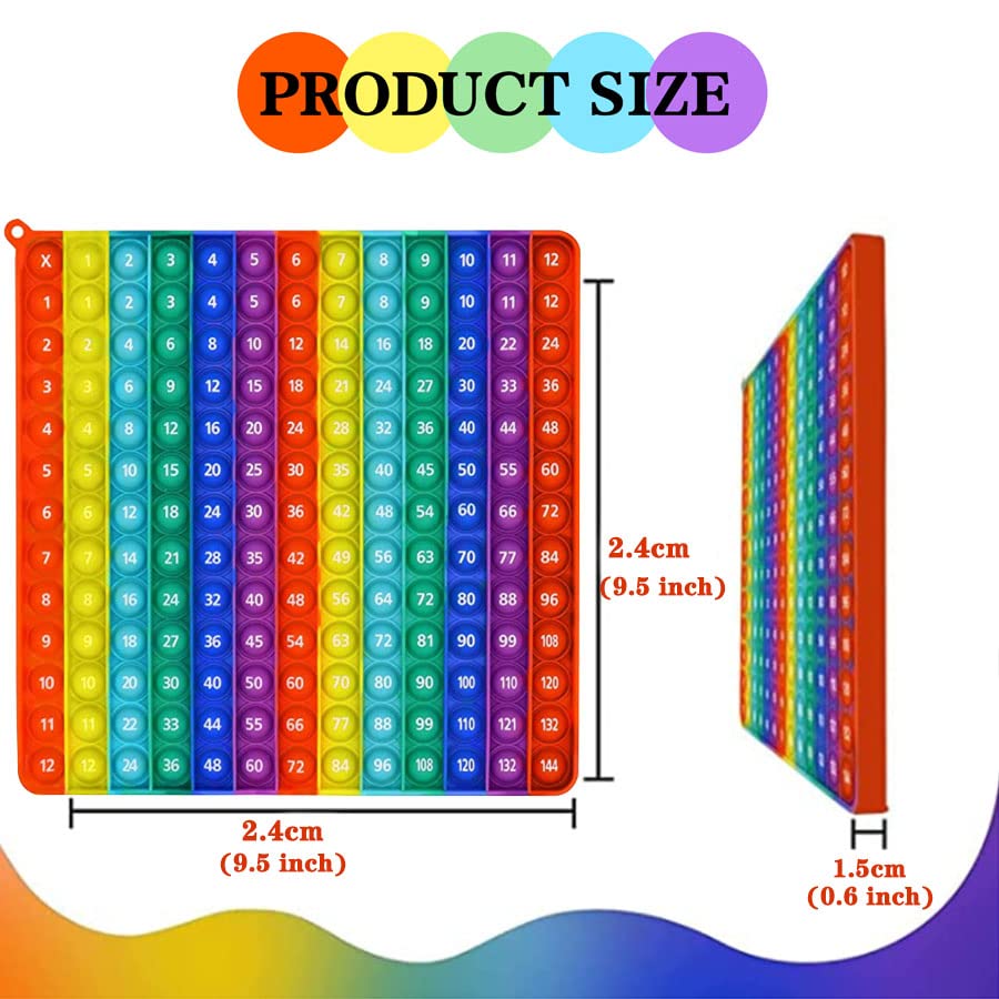 12x12Multiplication Table- Multiplication Game-Multiplication Learning Games-Math Toys -Multiplication Pop-12x12 Math Manipulatives-Fingertip Stress Relief Toy