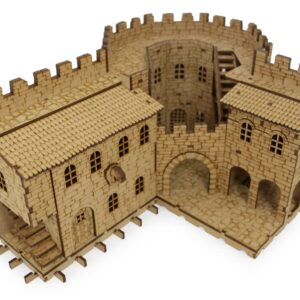 TowerRex Bastion Tower Wall D&D Terrain Barrack Garrison Buildings - DND Accessories for Dungeons & Dragons, Pathfinder, Warhammer, Tabletop Battle Map, Wargaming Terrain for 28mm 32mm Miniatures