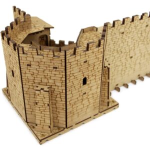 TowerRex Bastion Tower Wall D&D Terrain Barrack Garrison Buildings - DND Accessories for Dungeons & Dragons, Pathfinder, Warhammer, Tabletop Battle Map, Wargaming Terrain for 28mm 32mm Miniatures