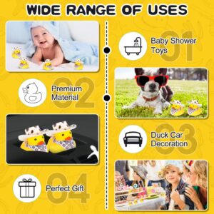 24 Sets Cowboy Rubber Duck with Cute Cow Print Cowboy Hat and Scarf Mini Rubber Duckies Cow Print Farm Theme Party Supplies Bathtub Toys Western Cowboy Theme Party Decoration (Classic Style)