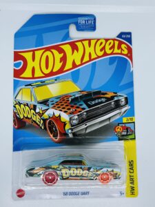 hot wheels 2022 - '68 dodge dart - kroger exclusive teal - hw art cars 2/10 - mint/nrmint ships bubble wrapped in a box