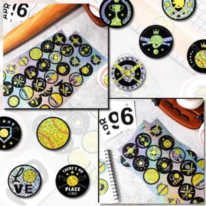 540 Pcs Sparkle Assorted Softball Sports Stickers for Kids Softball Party Favors Softball Gifts Sport Softball Stickers for Team Teen Girls DIY Water Bottle Laptop Scrapbook Invitations, 30 Sheets