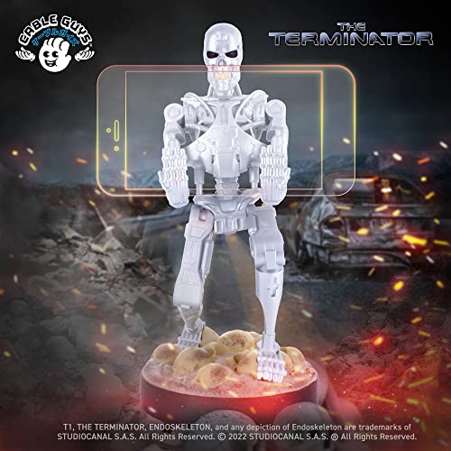 Exquisite Gaming: Terminator T-800 - Original Mobile Phone & Gaming Controller Holder, Device Stand, Cable Guys, Licensed Figure