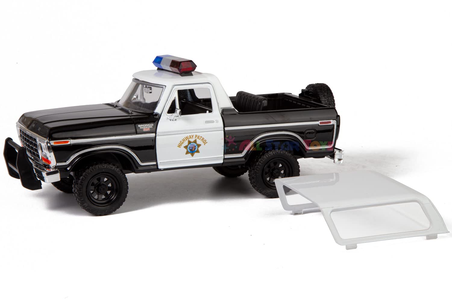 All Star Toys Exclusive 1978 Ford Bronco Ranger XLT California Highway Patrol CHP Police 1:24 Diecast Model Car Law Enforcement Motormax 76985 (Highway Patrol)