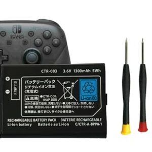 WirelessFinest Battery CTR-003 Replacement for Nintendo Switch Pro Controller HAC-013 Fix Dead Power Issue + Tool