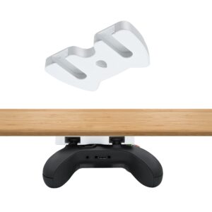 mcbazel under desk mount for xbox series x/s, xbox one x/s, xbox one, xbox 360, switch pro controller, table stand holder compatible with xbox and switch pro controller - white