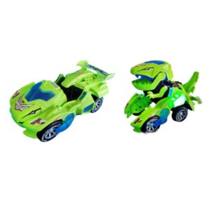 mookeenone 1 x transforming dinosaur led car, automatic dino dinosaur car transform car toy for kids 3+ years old