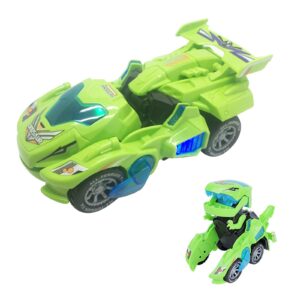 MOOKEENONE 1 x Transforming Dinosaur LED Car, Automatic Dino Dinosaur Car Transform Car Toy for Kids 3+ Years Old