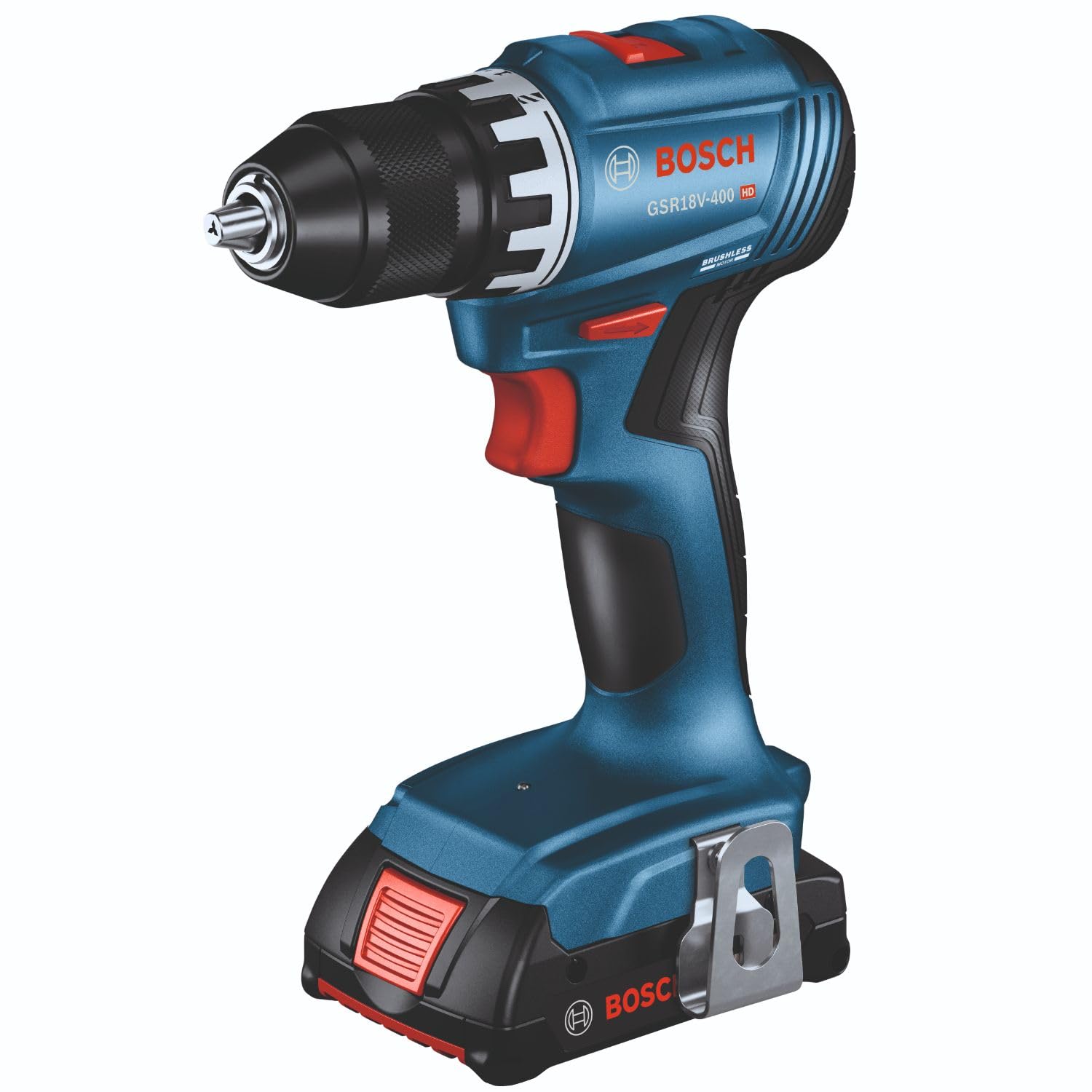 BOSCH GSR18V-400B22 18V Compact Brushless 1/2 In. Drill/Driver Kit with (2) 2 Ah Standard Batteries