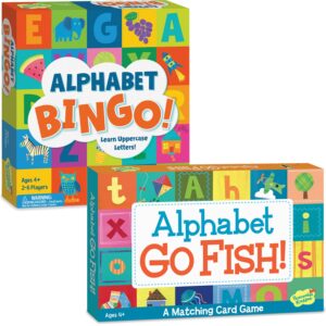 peaceable kingdom alphabet bingo and alphabet go fish educational games for kids