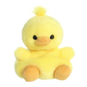 aurora® adorable palm pals™ darling duck stuffed animal - pocket-sized play - collectable fun - yellow 5 inches