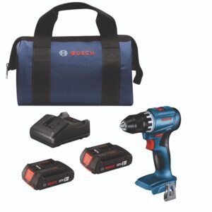 bosch gsr18v-400b22 18v compact brushless 1/2 in. drill/driver kit with (2) 2 ah standard batteries