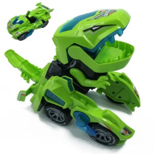 MOOKEENONE 1 x Transforming Dinosaur LED Car, Automatic Dino Dinosaur Car Transform Car Toy for Kids 3+ Years Old