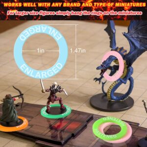 DND Miniatures Condition Markers Set-96 Rings Dungeons &Dragons 5e Edition Pathfinder RPG