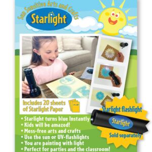 starlight cyanotype kit | instant 8"x10" cyanotype paper – no water needed | sun printing kit for kids, crafts & science – 20 sheets of sun paper