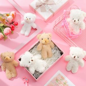 Leyndo 100 Pcs 4.7 Inch Mini Stuffed Bears Bulk Small Bear Plush Toys Soft Tiny Bear Doll for DIY Keychain Baby Shower Birthday Wedding Party Favors Valentine Day Christmas Gifts Bag Charm Supplies