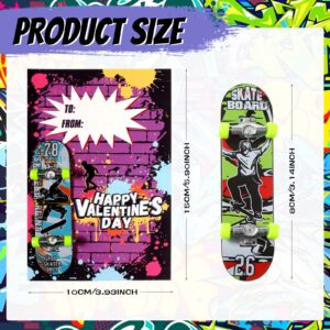 36 Pack Valentines Day Gift Cards with Fingerboards Finger Skateboards Valentine's Greeting Cards Valentines Finger Boards Set for Teens Valentines Classroom Exchange Prize Party Favor Supplies