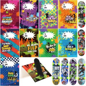 36 pack valentines day gift cards with fingerboards finger skateboards valentine's greeting cards valentines finger boards set for teens valentines classroom exchange prize party favor supplies