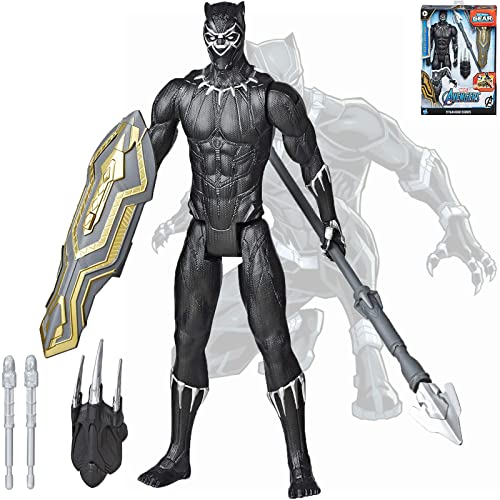 HASBROSERIES Titan Hero Series Black Panther 12 Inch Action Figure with Blast Gear