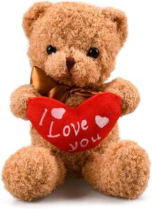 ansun teddy bear 12” plush bear i love you,stuffed bear for girls kids, baby shower/birthday/anniversary