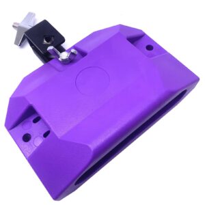 tuoren jam drum block latin percussion musical instrument plastic with 3 sided mount medium pitch (purple)