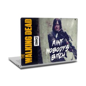 head case designs officially licensed amc the walking dead typography daryl dixon art vinyl sticker skin decal cover compatible with microsoft surface book 2