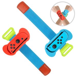 eeekit wrist wraps for just dance 2024 2023 2022 2021, elastic wrist bands for nintendo switch joy-con controller, 2pcs