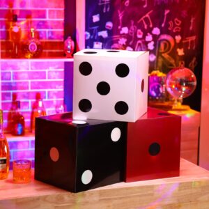 Tinlade 6 Pcs Large Casino Dice Boxes 11 in Casino Theme Party Decoration Vegas Jumbo Giant Dice Centerpieces Table Top Dice Casino Night Las Vegas Graduation Prom Birthday Party Supply(Multicolor)