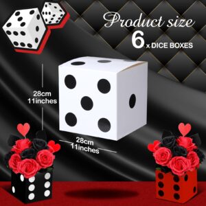 Tinlade 6 Pcs Large Casino Dice Boxes 11 in Casino Theme Party Decoration Vegas Jumbo Giant Dice Centerpieces Table Top Dice Casino Night Las Vegas Graduation Prom Birthday Party Supply(Multicolor)