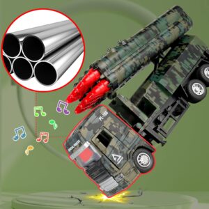 Youlechen Army Toys for Boys, Military Toys with 8 Missiles, Army Truck Toy with Light & Sounds, Die-cast Army Vehicle, Military Vehicles Gift for 3 4 5 6 Year Old Boys