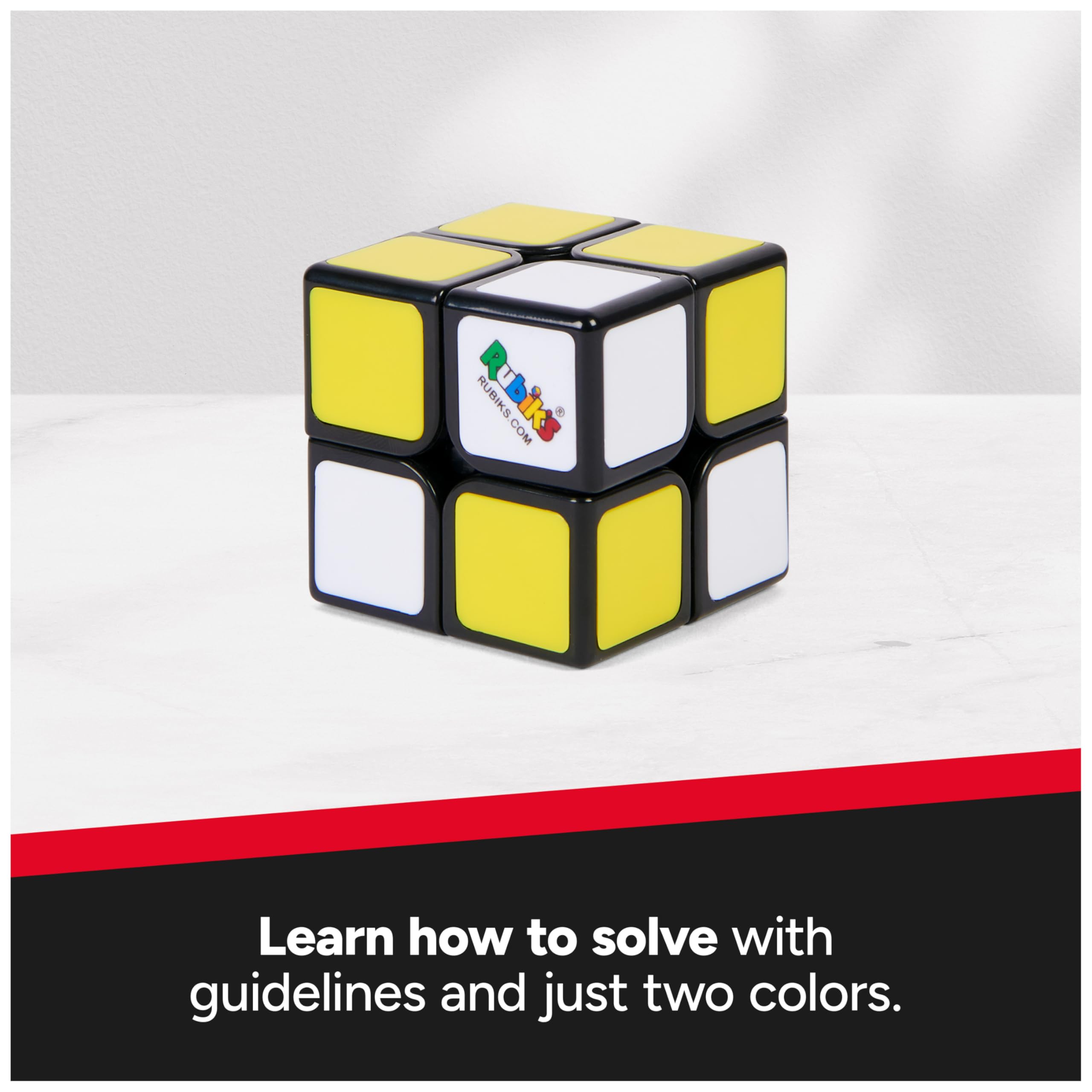 Rubik's Apprentice, 2x2 Beginner Cube 3D Puzzle Game Stress Relief Fidget Toy Easy Activity Cube Travel Game Gift Idea, for Adults & Kids Ages 7 and up