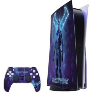 skinit decal gaming skin compatible with ps5 bundle - officially licensed dc comics gotham knights nightwing design