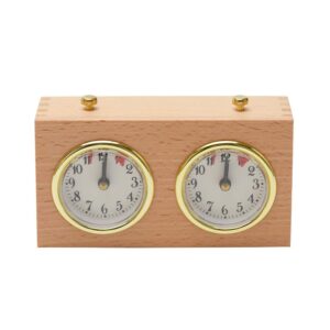 fayle chess clock timer,board game analog wooden competition timing tools high accuracy mechanical for various games