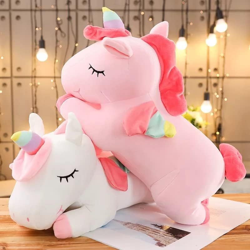 JUST AMAZING DEALS Unicorn Stuffed Animals Set of Two (2) Plushies, 12 inch, Big Cuddly Soft Cute Pink White Rainbow Lovable Alicorn Birthday Gifts Pillows Toys for Girls