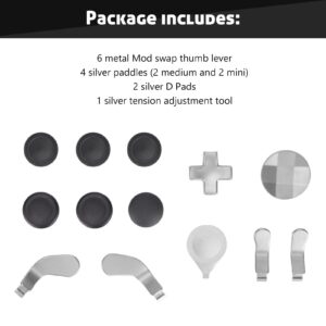 Game Repair Tools Kit for Xbox One Elite Series 2 Controller, Removable Design (6 Exchange Thumbsticks, 4 Paddles, 2 D Pads, 1 Tool), Controller Accessory Replacement Kit