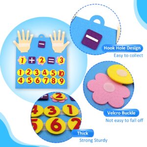 Milageto Felt Board Finger Numbers Counting Toy Educational Toys Learning Sensory Toys Math Addition and Subtraction for Preschool Girls Boys Kids