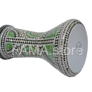 New Gawharet El Fan 17 inches Drum Darbuka tabla doumbek mother of pearl musical instrument Egyptian handmade with bag (Green Castle 17")