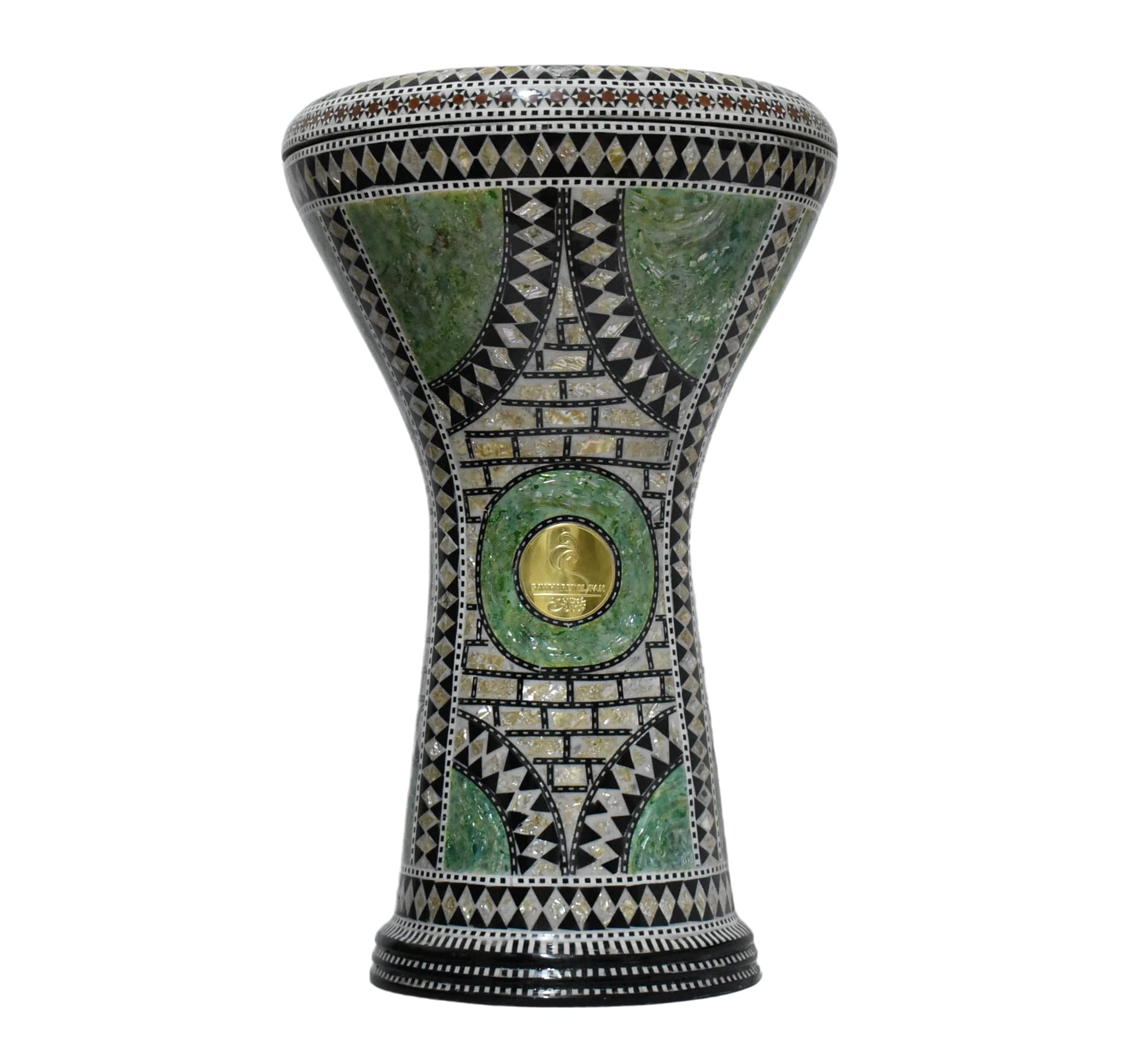 New Gawharet El Fan 17 inches Drum Darbuka tabla doumbek mother of pearl musical instrument Egyptian handmade with bag (Green Castle 17")