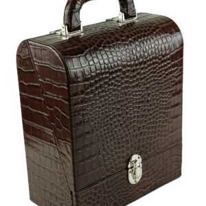 Bello Games Collezioni - Piazza Della Stazione Luxury Poker Set from Italy in a Genuine Leather Croco Printed Case