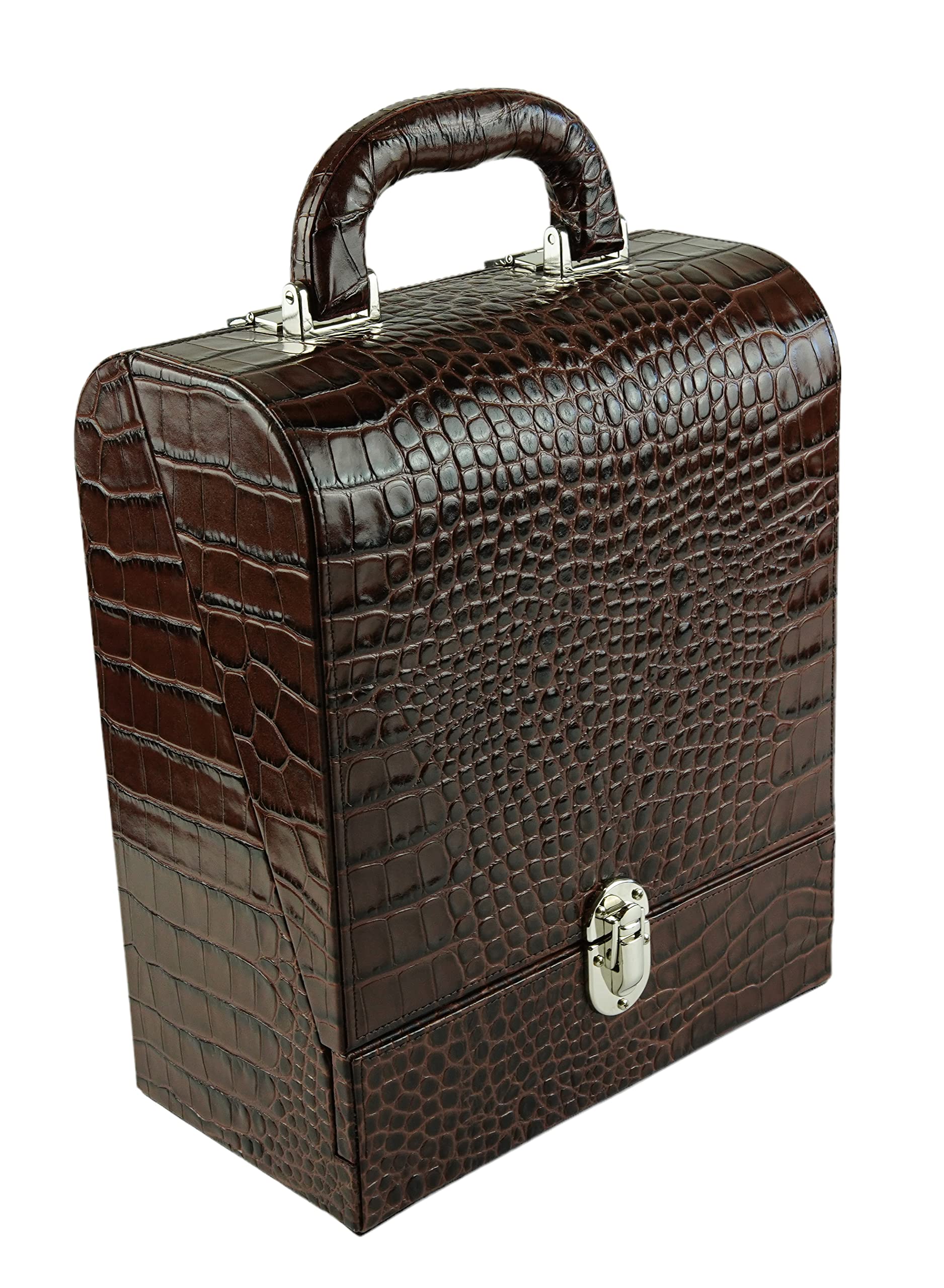 Bello Games Collezioni - Piazza Della Stazione Luxury Poker Set from Italy in a Genuine Leather Croco Printed Case