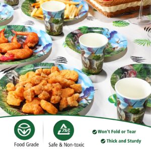 Tatuo 172 Pcs Dinosaur Birthday Party Supplies Dinosaur Theme Party Decoration Set Serve 24 Guests Include Tablecloth Tableware Plate Napkin Cup Happy Birthday Banner for Kids Party Decoration