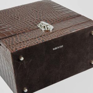 Bello Games Collezioni - Piazza Della Stazione Luxury Poker Set from Italy in a Genuine Leather Croco Printed Case