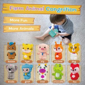 Learning Toys for 1 2 3 Years Old Toddlers, 20 Pcs Farm Animal Finger Puppets, Montessori Counting, Matching & Sorting Fine Motor Games, Birthday Educational Gift for Baby Boys Girls Age 12-18 Months