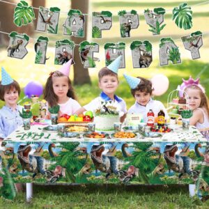 Tatuo 172 Pcs Dinosaur Birthday Party Supplies Dinosaur Theme Party Decoration Set Serve 24 Guests Include Tablecloth Tableware Plate Napkin Cup Happy Birthday Banner for Kids Party Decoration