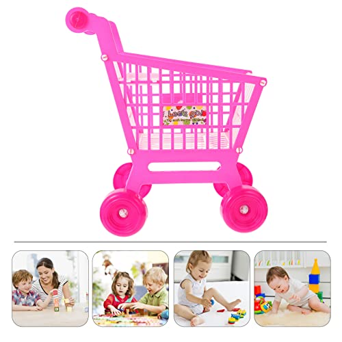 STOBOK Baby Push Car 1pc Mini Supermarket Cart Toys Simulated Shopping Cart for Kids Grocery Shopping Cart Store Trolley Pretend Play, Assembly Required, Ages 3+ Desk Topper