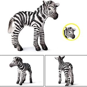 Gemini&Genius Zebras Toys, Wild Life Zoo Animal Figurines African Jungle Animal Action Figure Playset Gift for Kids Educational, Cake Toppers, Party Supplies, Animal Toy Set