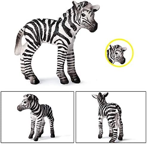 Gemini&Genius Zebras Toys, Wild Life Zoo Animal Figurines African Jungle Animal Action Figure Playset Gift for Kids Educational, Cake Toppers, Party Supplies, Animal Toy Set