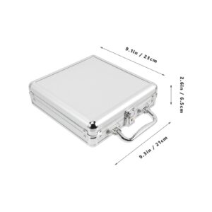 GANAZONO Metal Chip Cases Poker Chip Box Empty Poker Chip Case Alloy Carrier Aluminum Travel Case with Handle for Texas Holdem